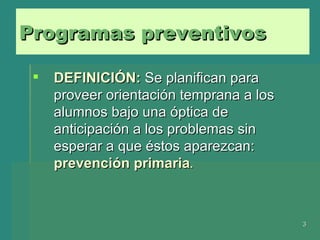Tipologías De Programas De OrientacióN | PPT