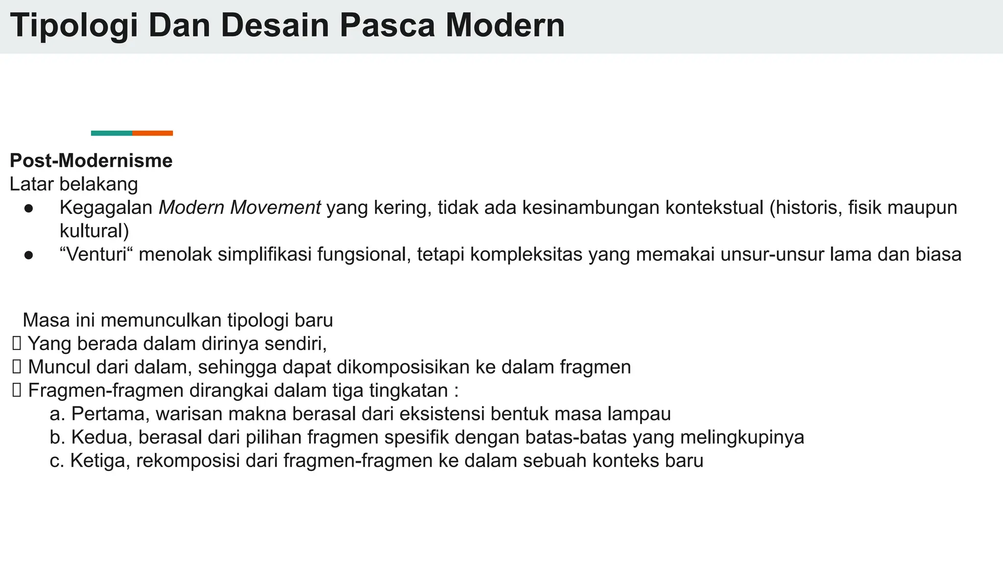 TIPOLOGI BANGUNAN materi penjelasan minggu pertama | PDF