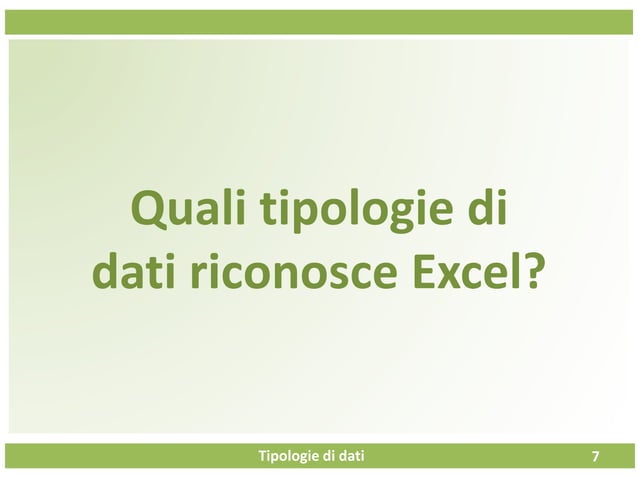 Tipologie di dati | PPTX | Databases | Computer Software and Applications