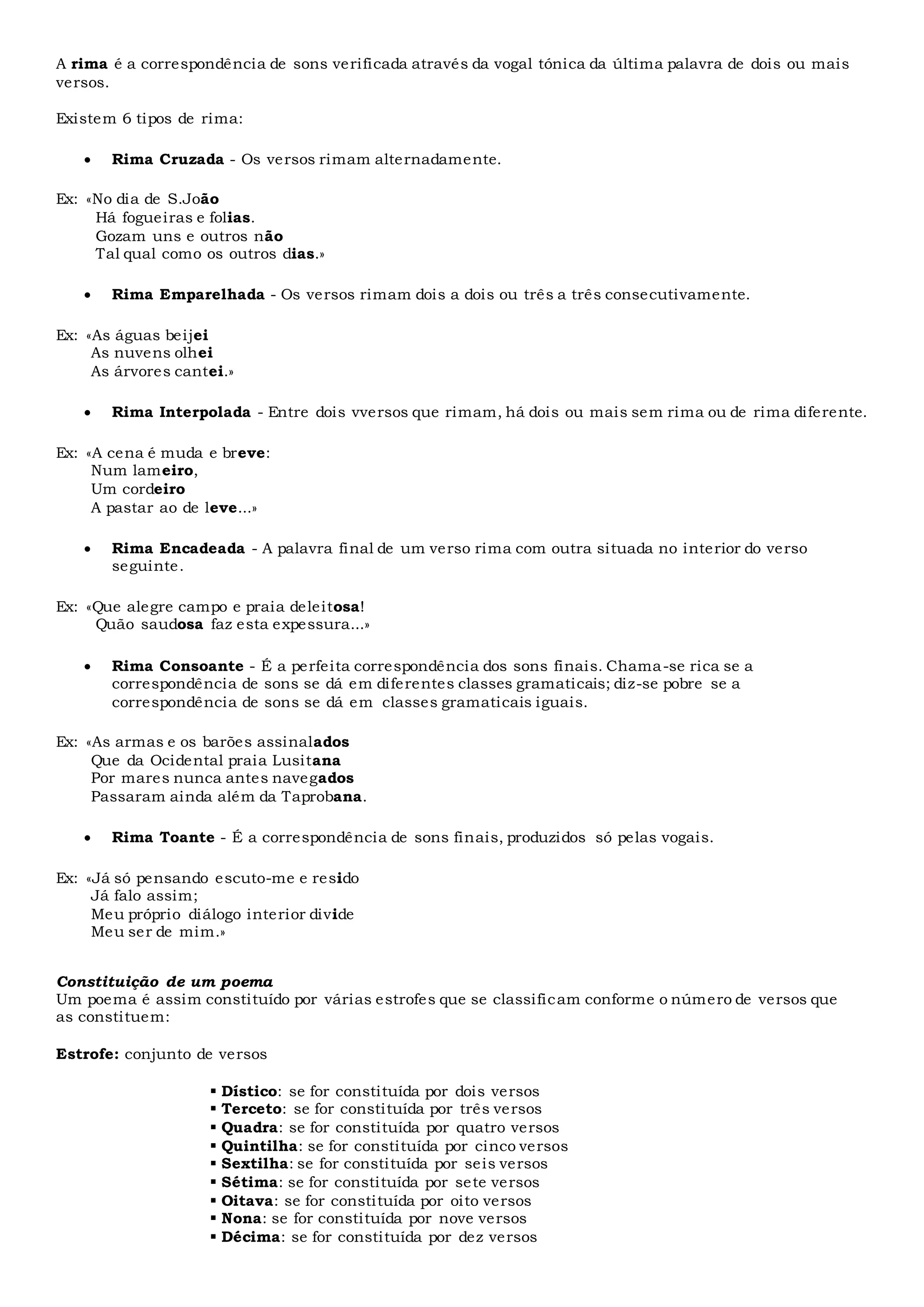 Tipos de-rima | DOC