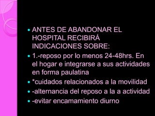 Tipos de alta hospitalaria | PPTX