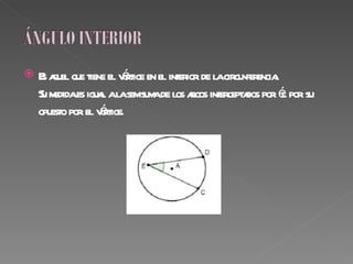 Tipos de angulos en una circunferencia (1) | PPT