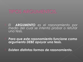 Tipos de argumentos | PPT