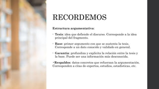 Tipos de argumentos para un debate escolar | PPTX