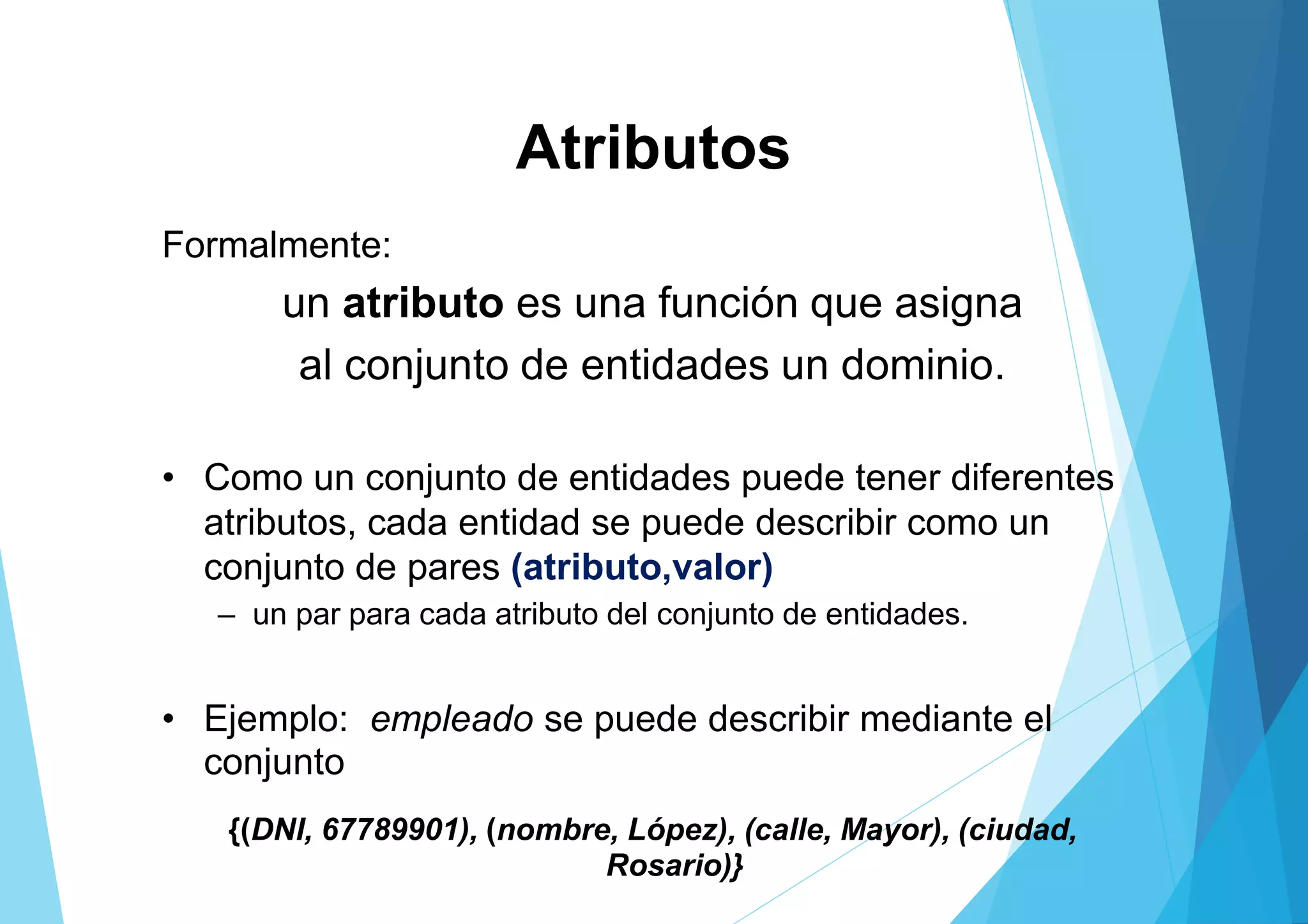 Tipos de atributos y tipos de relaciones | PPTX