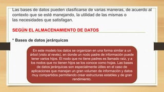 TIPOS DE BASE DE DATOS | PPTX