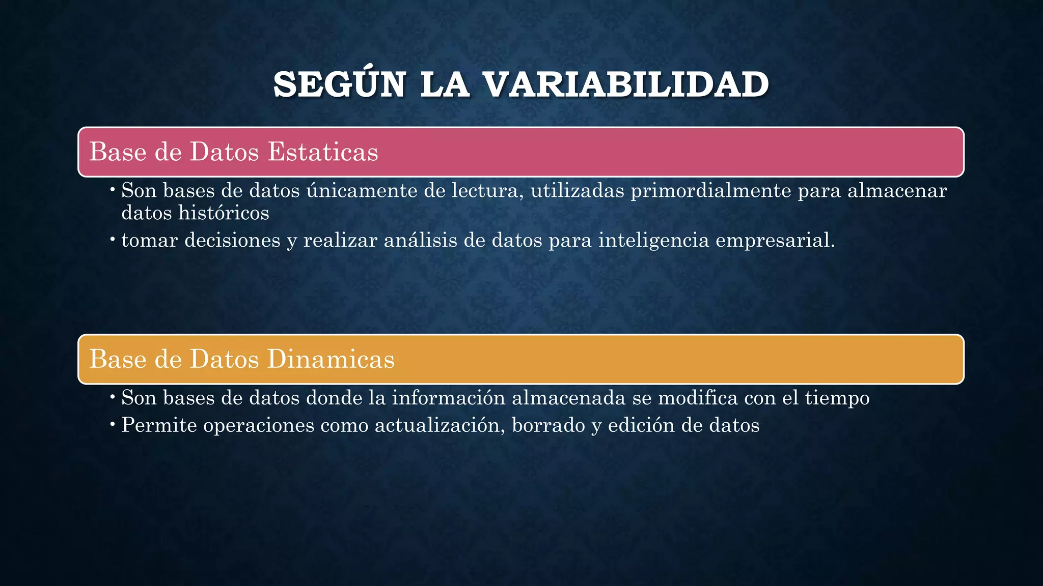 Tipos de base de datos | PPT
