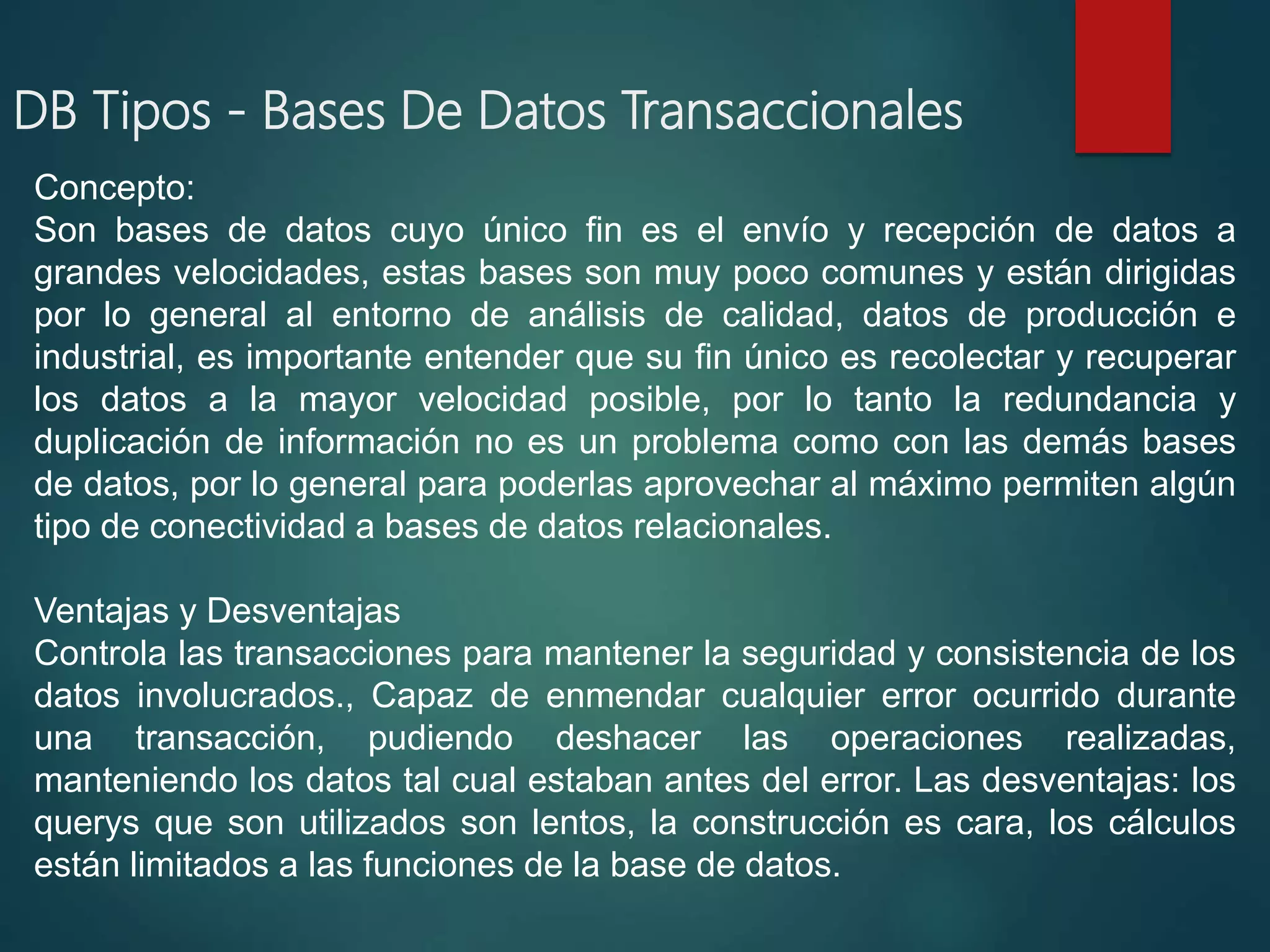 Tipos de Bases de Datos | PPT