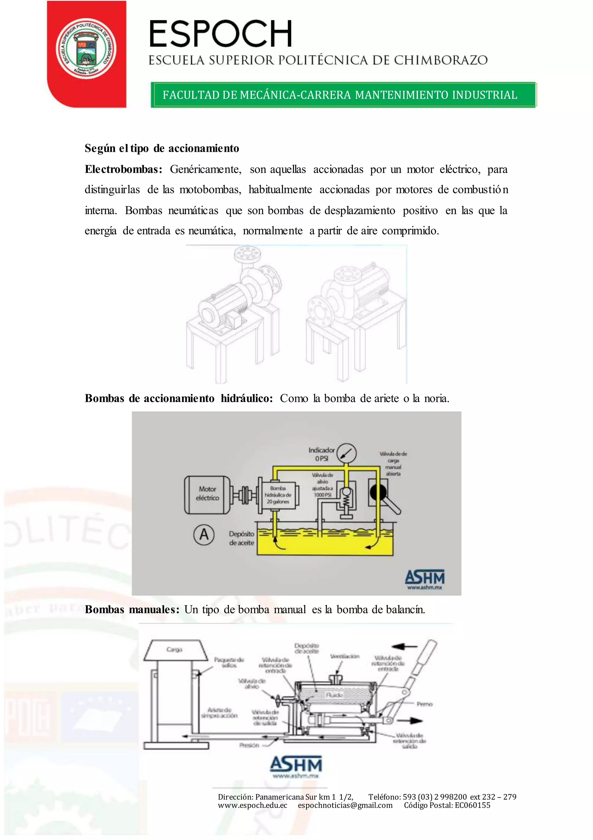 Tipos de bombas hidráulicas | DOCX