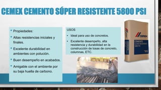 Tipos de cemento y su uso para la (1) | PPTX
