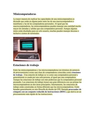 Tipos de computadoras | DOCX