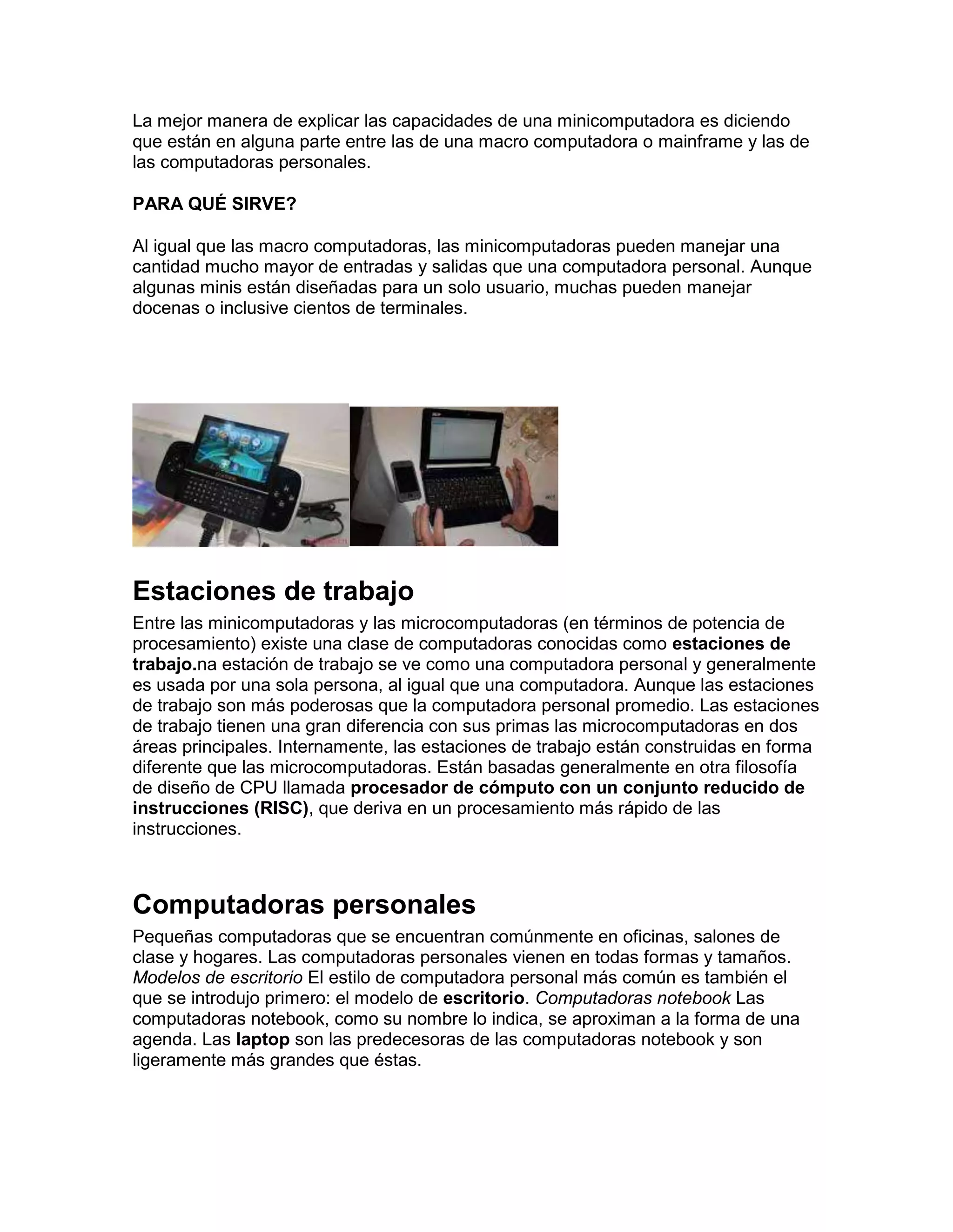 Tipos de computadoras | DOCX