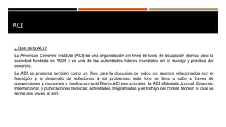 Tipos de concreto y aci | PPTX