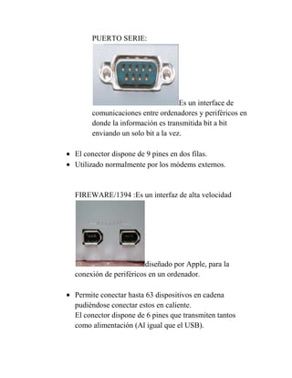 Tipos de conectores de pc (1) | DOCX | Computer Peripherals | Computing