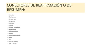 Tipos de conectores lingüístico argumentativos | PPTX