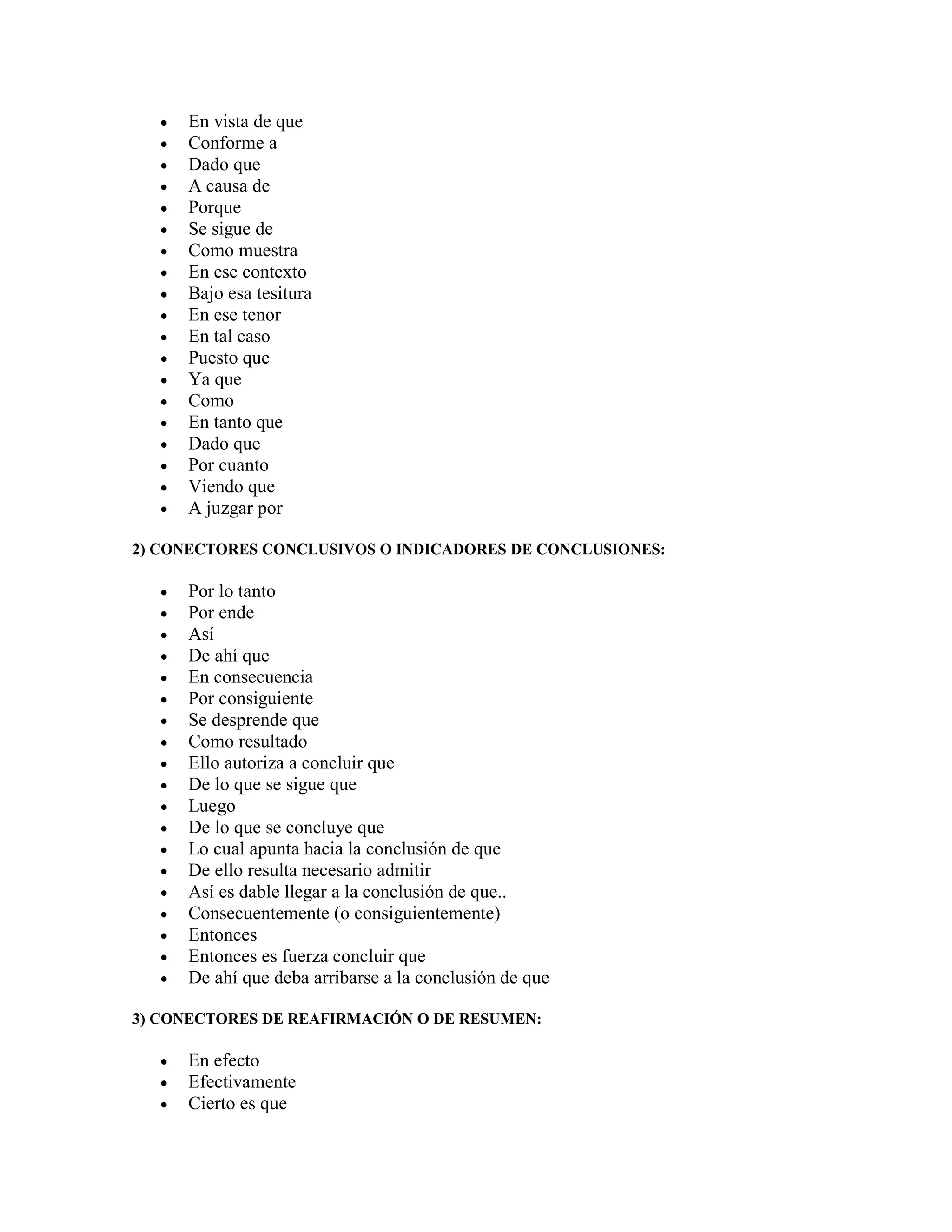 Tipos de conectores lingüístico explicado | PDF