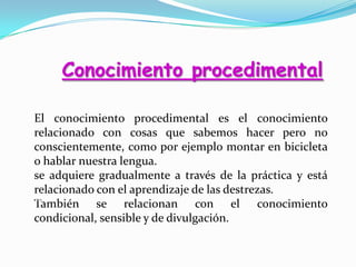 Tipos de conocimiento 2 | PPTX