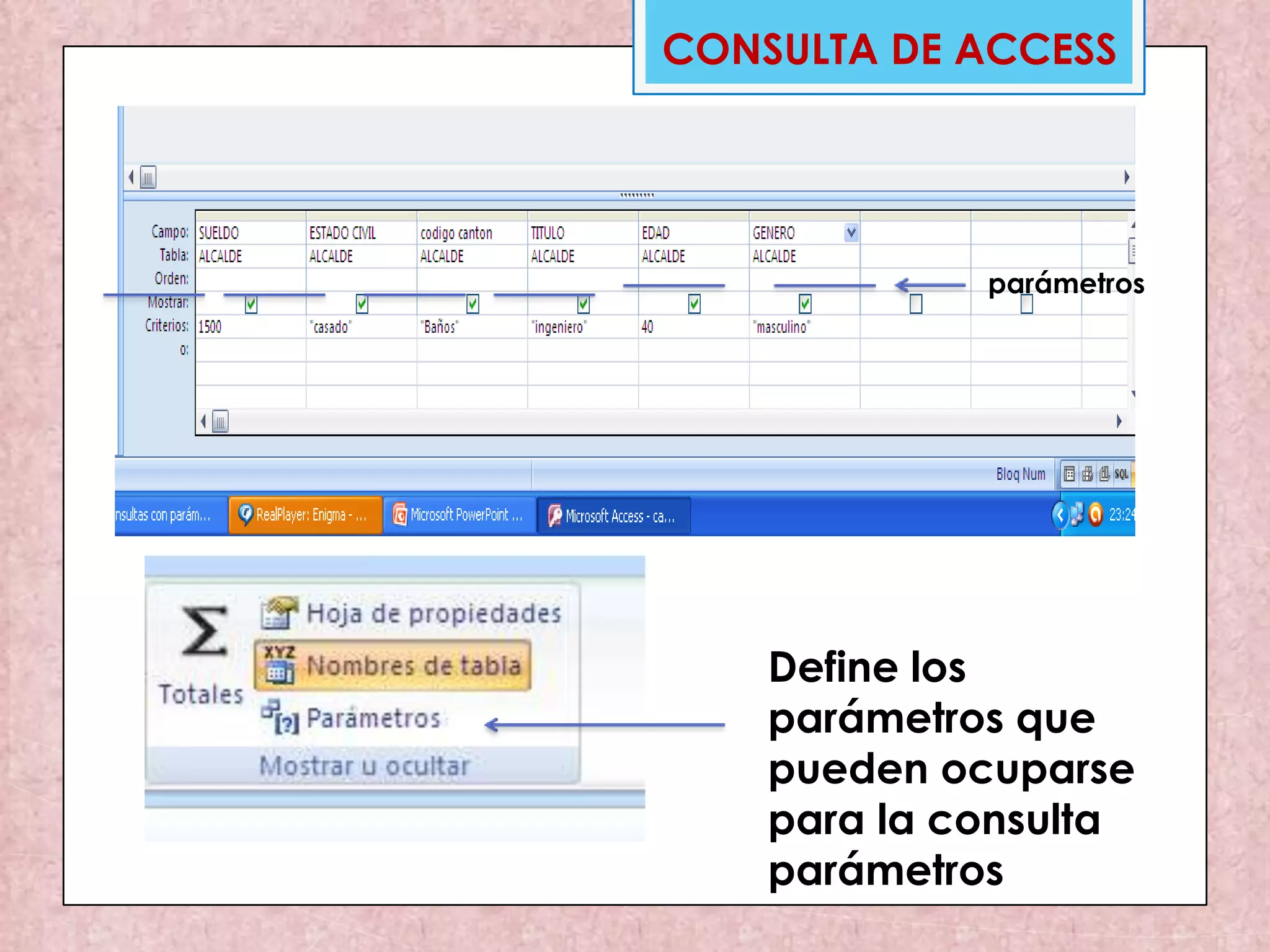 Tipos de consulta de access | PPT