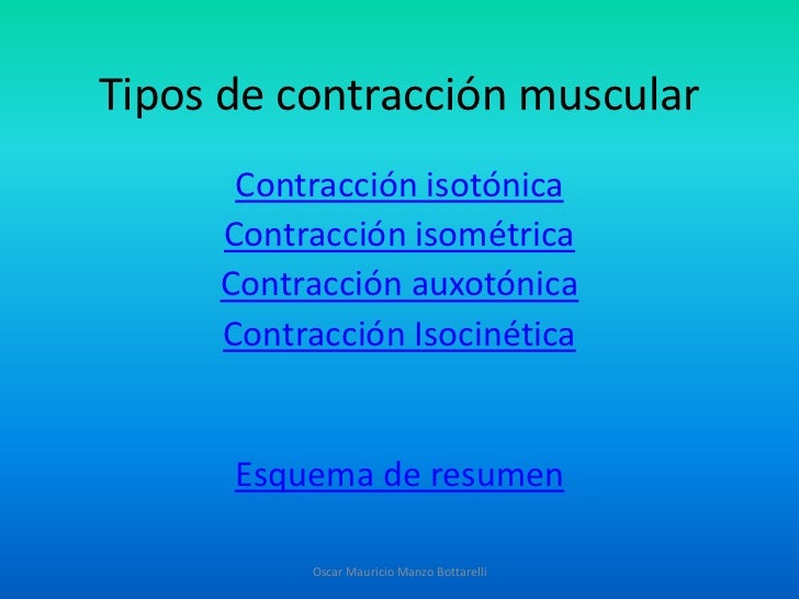 Tipos de contracción muscular Tipos de contracción muscular