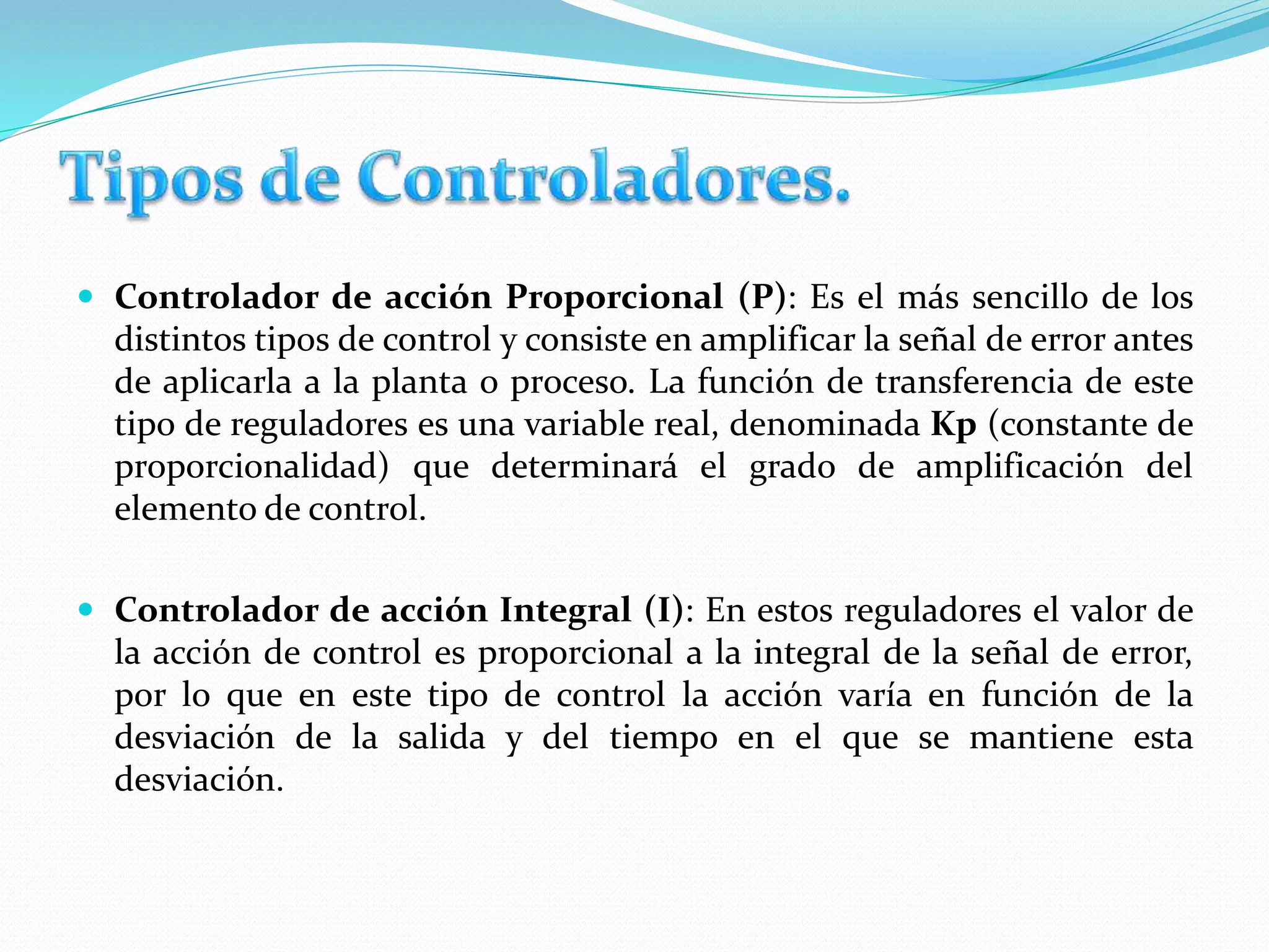 Tipos de controladores | PPTX | Physics | Science