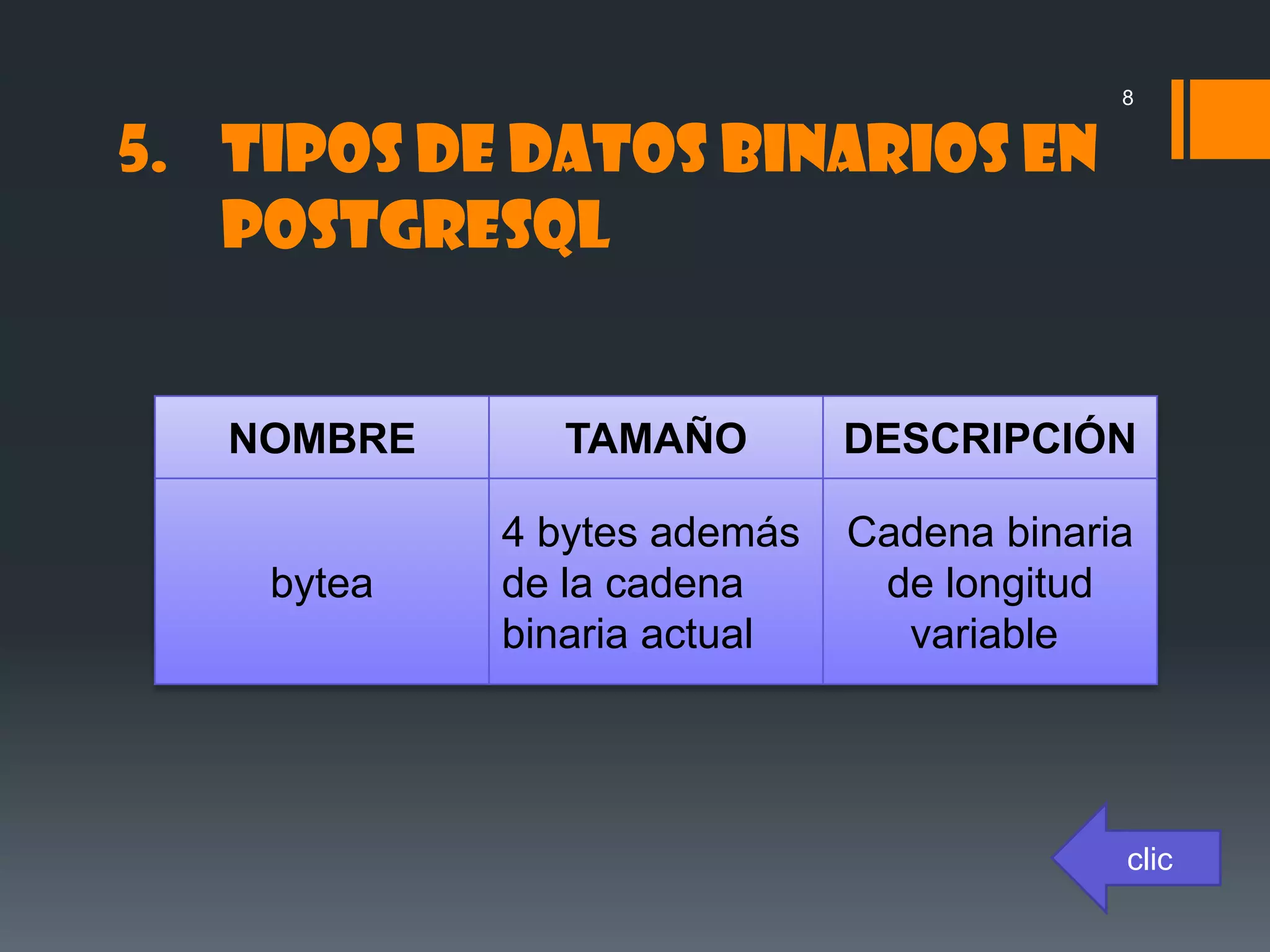 Tipos De Datos De Postgresql Ppt