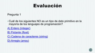 Tipos de Datos Primitivos | PPTX
