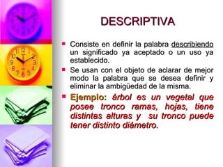 Tipos de definiciones | PPT