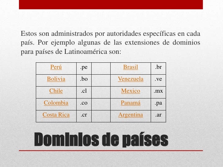 TIPOS DE DOMINIOS EN INTERNET