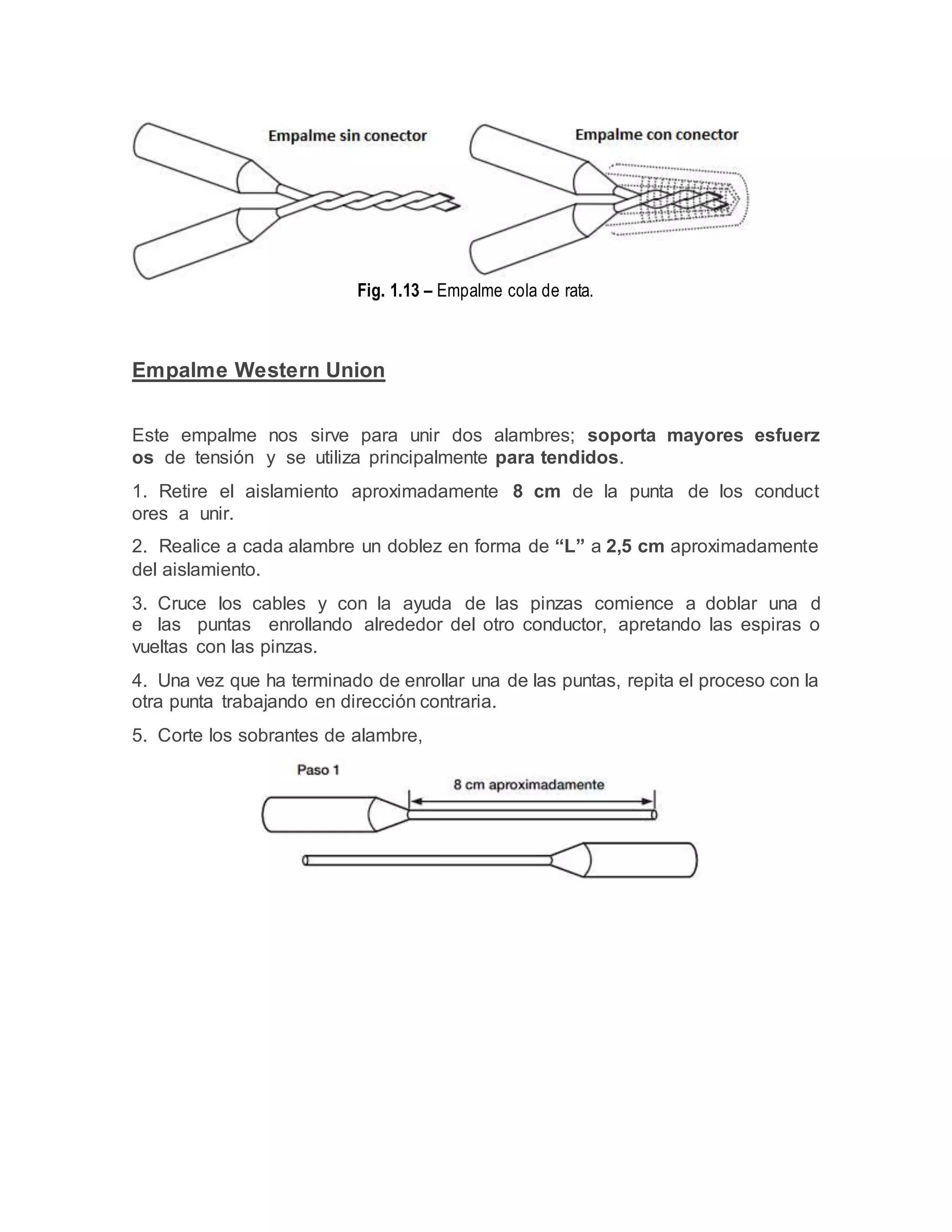 Tipos de empalmes eléctricos y pasos para realizarlos | DOCX ...
