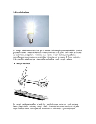 Tipos de energía | DOCX
