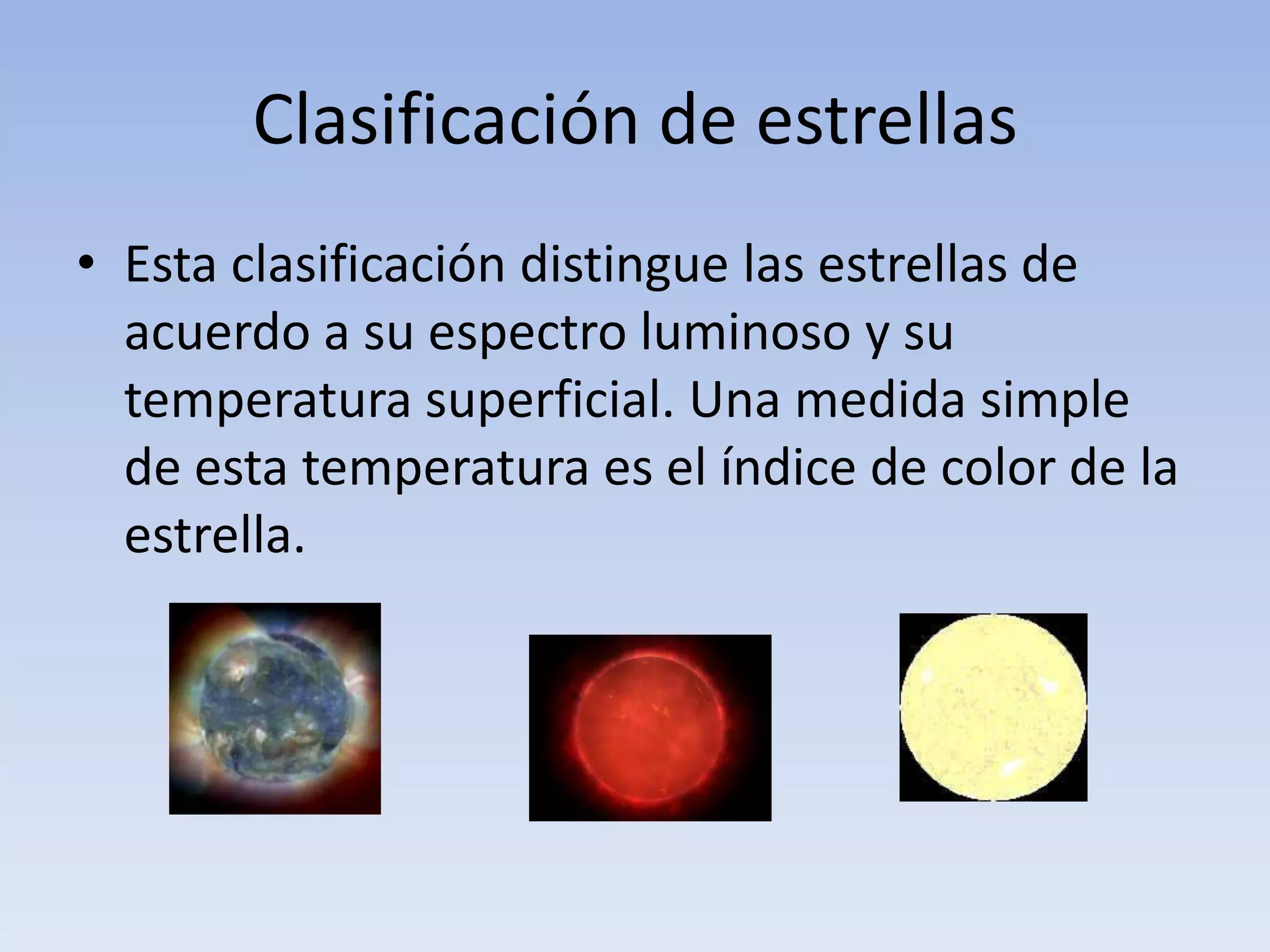 Tipos de estrellas