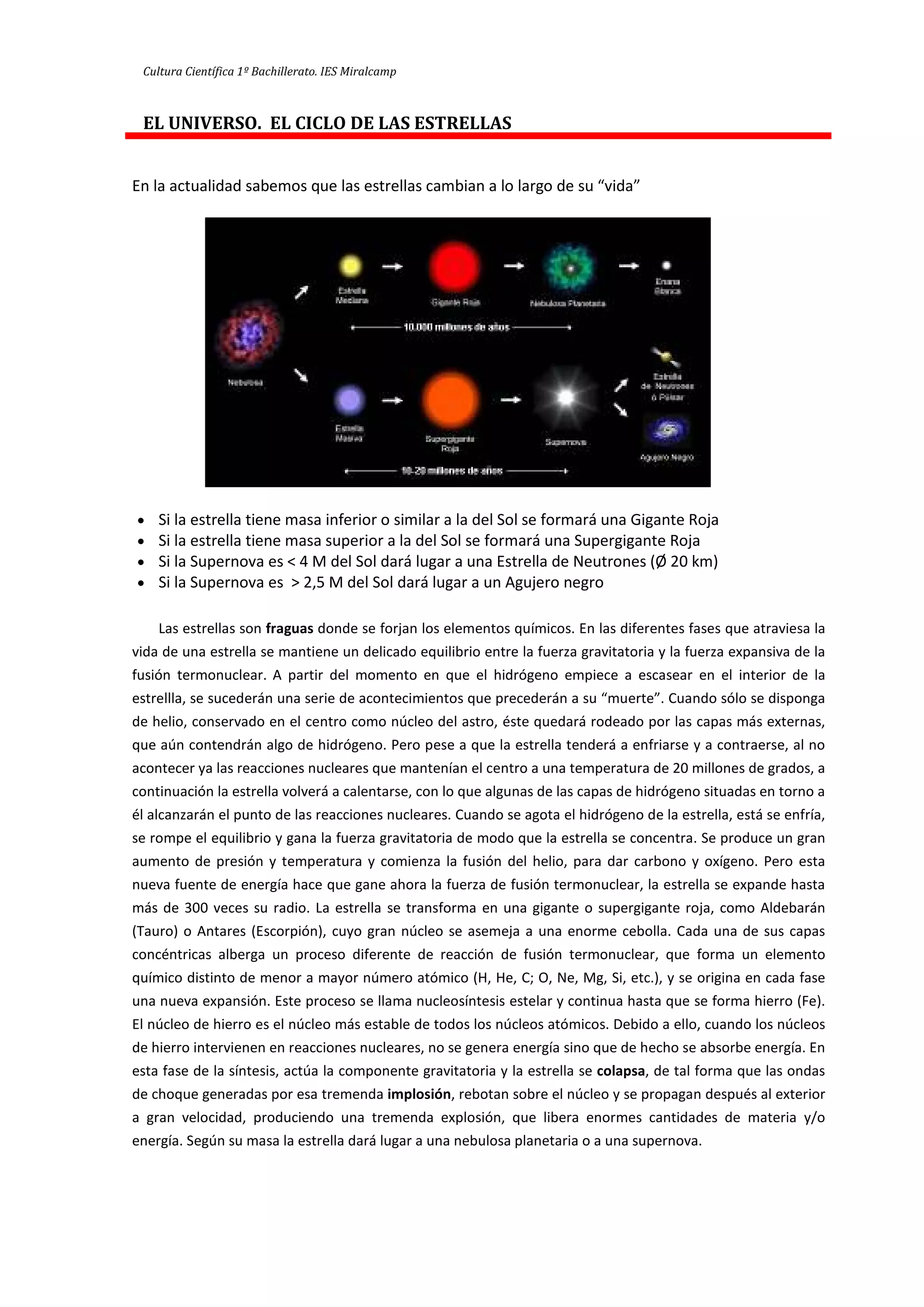Tipos de estrellas | PDF