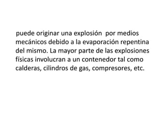 Tipos de explosiones y características de las mismas | PPTX