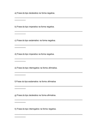 Tipos de frases | PDF