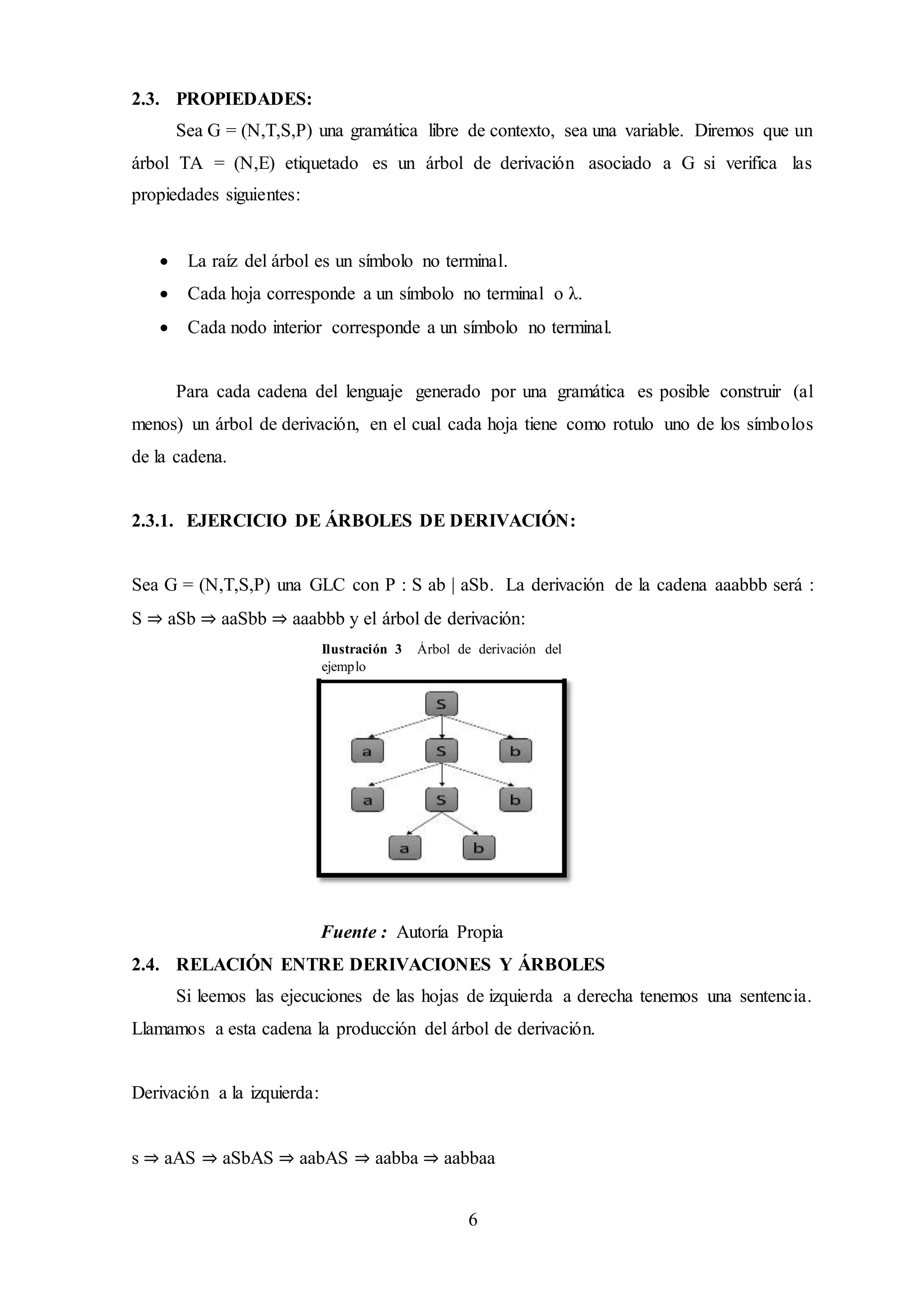 Tipos de gramatica y arboles de derivacion | DOCX