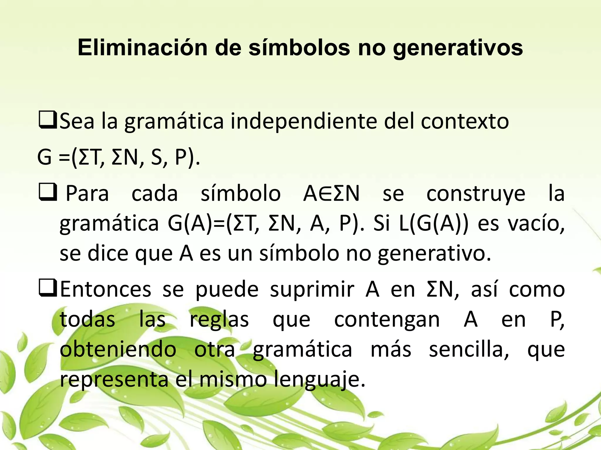 Tipos de gramatica y arboles de derivacion | PPTX