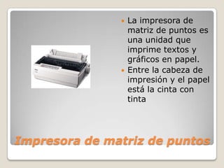 Tipos de impresoras andrea peñaherrera | PPTX | Computer Peripherals ...