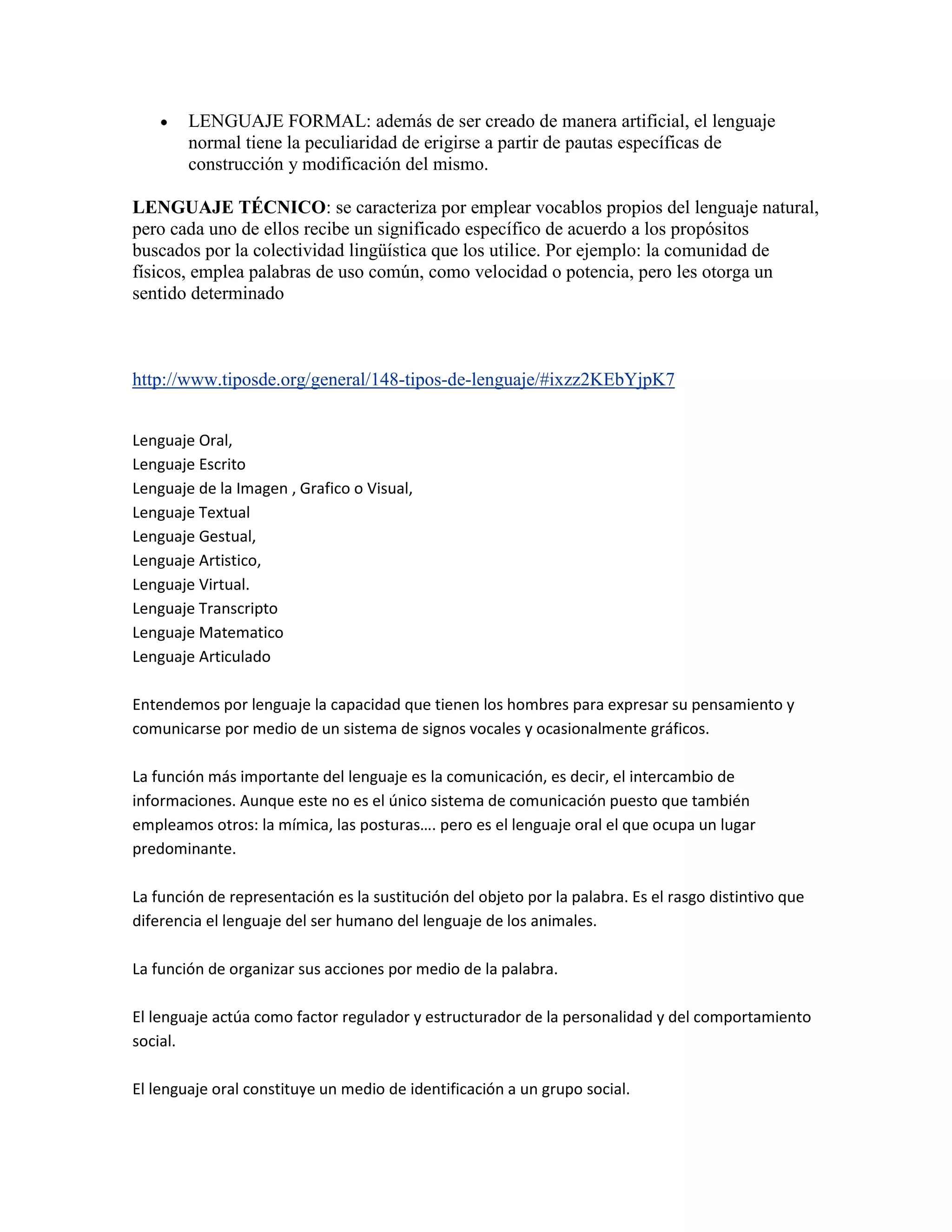 Tipos de lenguaje | PDF