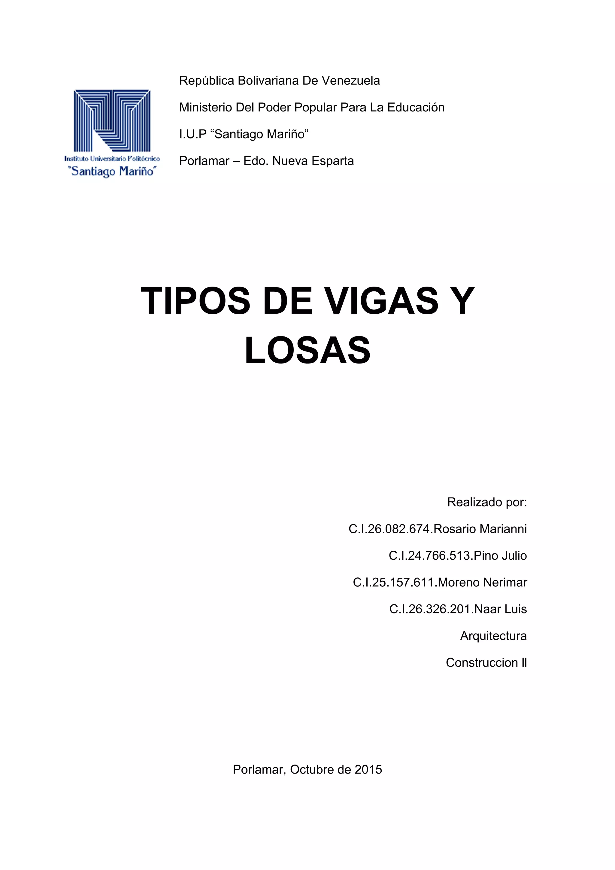 Tipos de vigas y losas | PDF
