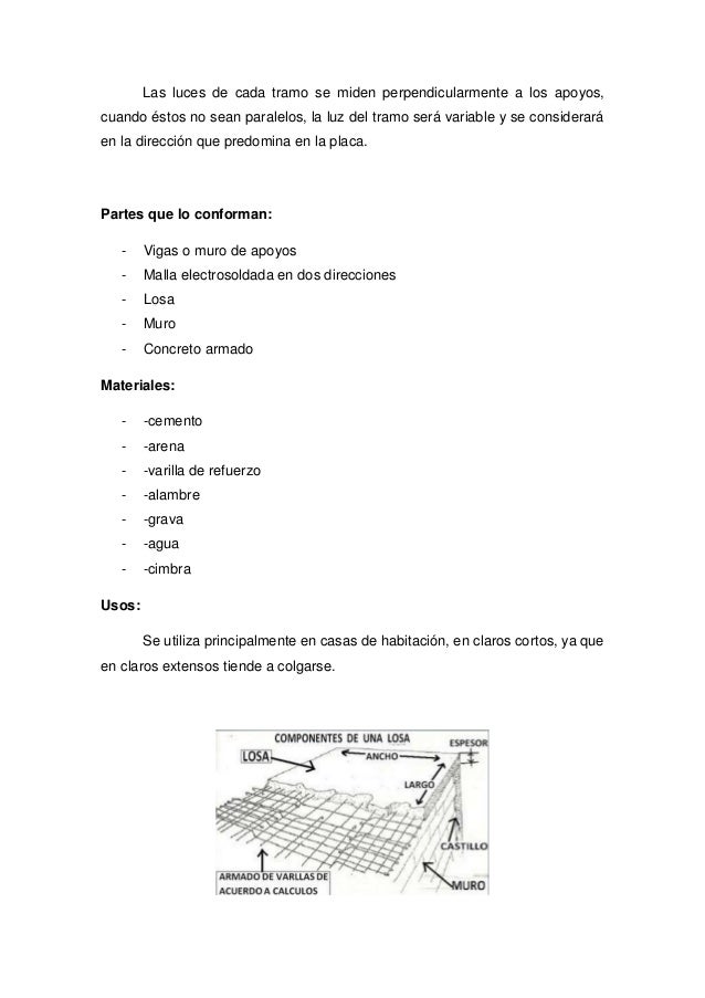 Tipos de losas y vigas (construccion ll)