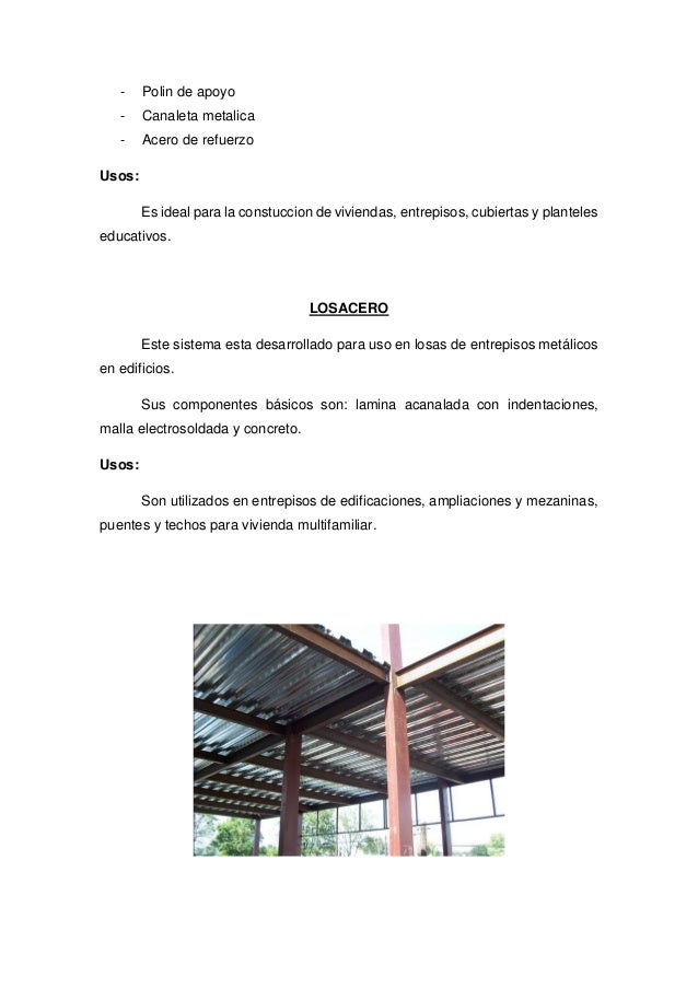 Tipos de losas y vigas (construccion ll)