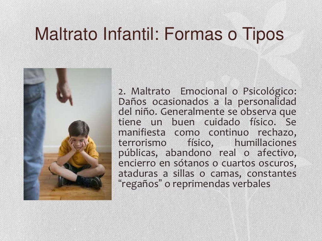 Tipos de maltrato infantil