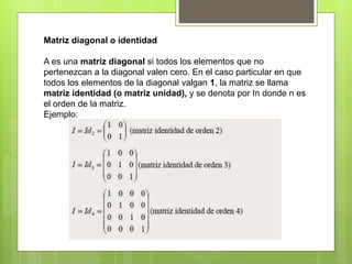 Tipos de matrices | PPTX