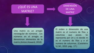 Tipos de matrices | PPTX