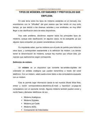 Tipos de módeems | DOCX