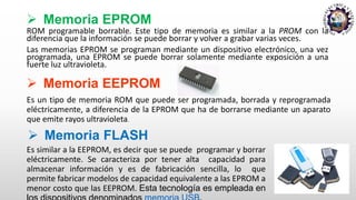 TIPOS DE MEMORIAS | PPTX
