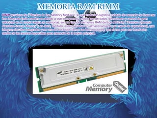Tipos de memoria ram | PPTX