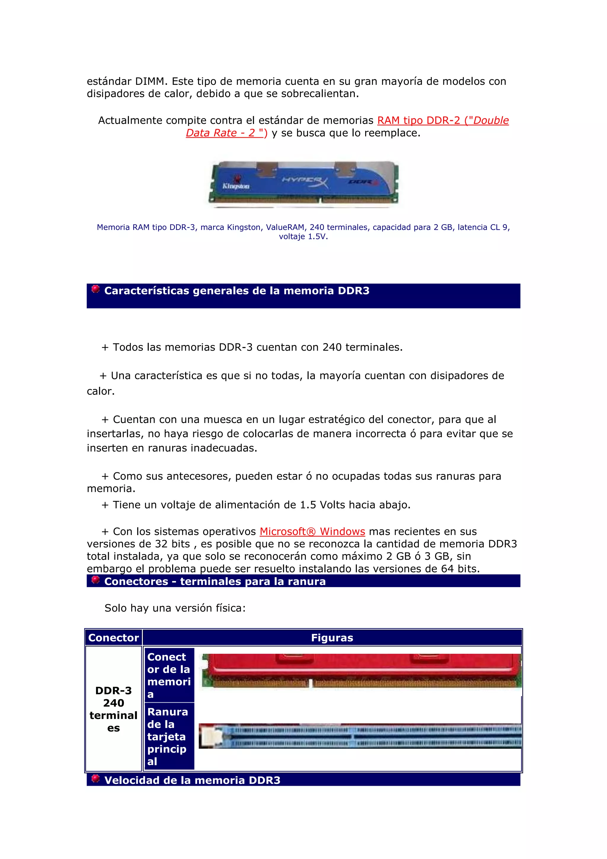 Tipos de memoria ram por orden cronologico | DOCX