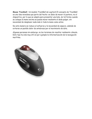 Tipos de mouse y teclados | DOCX