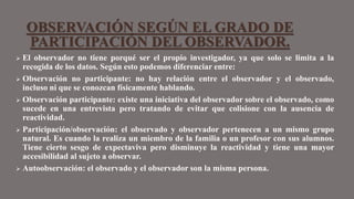 Tipos de observacion | PPT